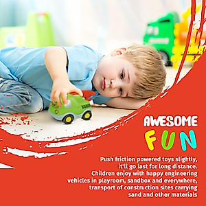 Toysery 6 Set City Cars and Trucks Toddler Toys, Pull Back Vehicles Toy Cars for Kids, Ambulance Toy, Police Car Toy, Crane, Agitating Lorry, Fire Engine Girl and Boy Toys, Friction Car Toy Play Set