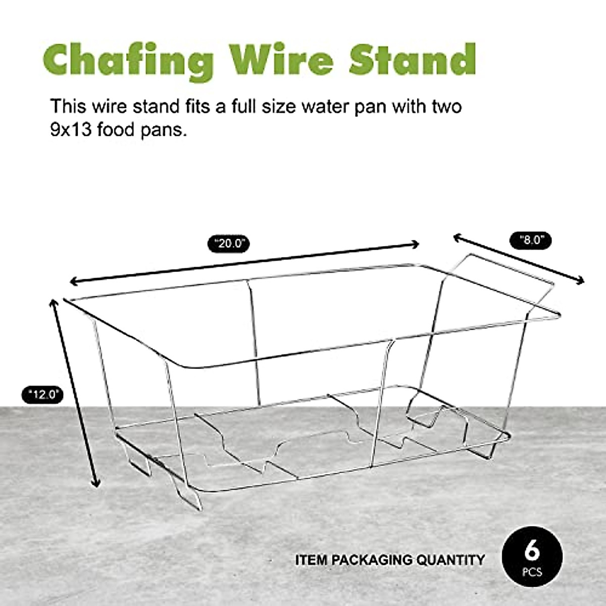 MAXYGIFT Chafing Wire Rack Buffet Stand - 6 Pack Full Size Racks For Dish Serving Trays Food Warmer catering supplies for Parties, Occasions, or Events