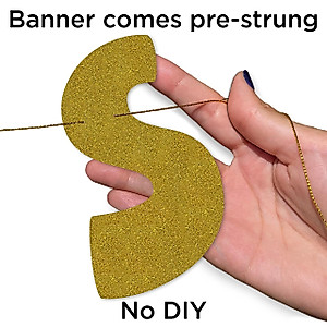 Graduation Party Gold Glitter Banner – Promotion Party Decorations – Congratulations Party Favors and Supplies