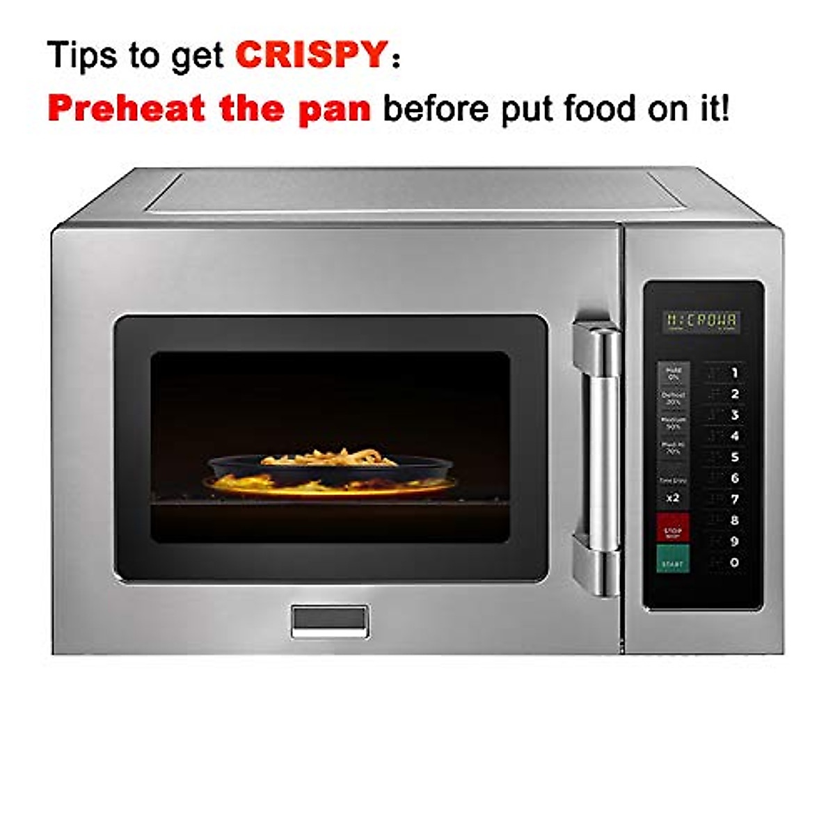 MACONEE 12inch Universal Microwave Crisper Pan/Microwave Cookware Crispy Plate Fry Pan, Microwave Cooker for Reheat Frozen Pizza, Chicken Nuggets French Toast with Crisp Effect!