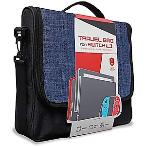 Everywhere Messenger Bag for Nintendo Switch, Libier Portable Storage Case Travel Shoulder Bag for Nintendo Switch, Holds the Switch Console, Pro Controller, Dock and Other Accessories