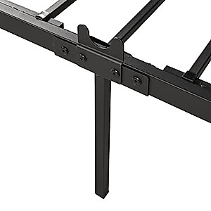 JURMERRY Queen Size Metal Platform Bed Frame with Wooden Headboard and Footboard Heavy Duty Steel Support, Mattress Foundation, No Box Spring Needed, Easy Assembly, Black RB