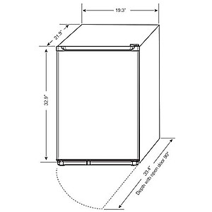 Impecca Compact Refrigerator Reversible Door with Glass Shelves Classic Refrigerator with Interior Light, Single Door Mini Fridge with Soft-Freezer, 4.4 Cubic Feet, White