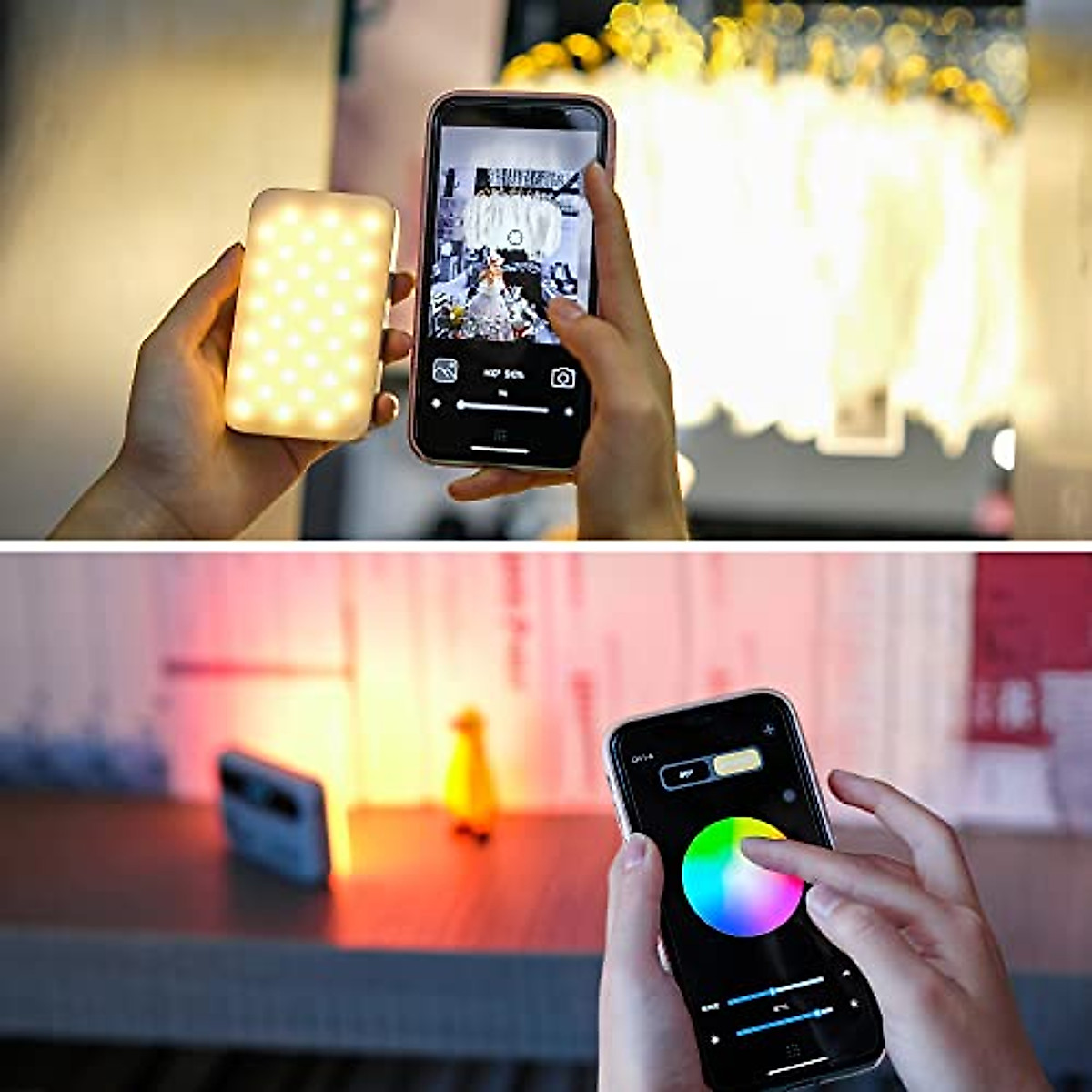 Portable RGB LED Photography Light Panel, APP Remote 5W Full Color Streaming Light for Streamers Video Photography YouTube Tiktok Vlog