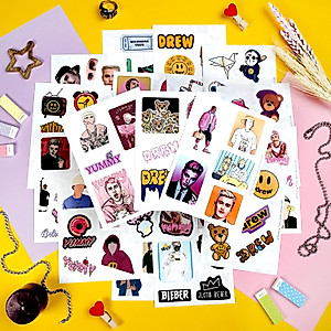 BulbaCraft Pop Singer Stickers - 110pcs R&B Singer Stickers for Teens & Laptops