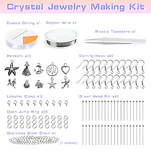 Naler 800Pcs 25 Colors Crystal Beads for Jewelry Making, Crystal Gemstone Beads Ring Making Kit with Supplies for DIY Craft Jewelry Bracelet Necklace Ring Making