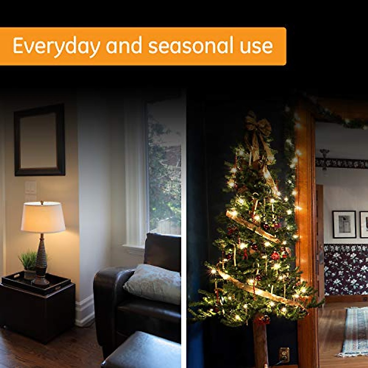 GE 24-Hour 2 Grounded Outlets Mechanical Outlet Timer, Timers for Electrical Outlets Indoor, Light Timers Indoor, Daily ON/OFF Cycle, Timer for Lights Inside, Christmas Tree Timer, 2 Pack, 46211