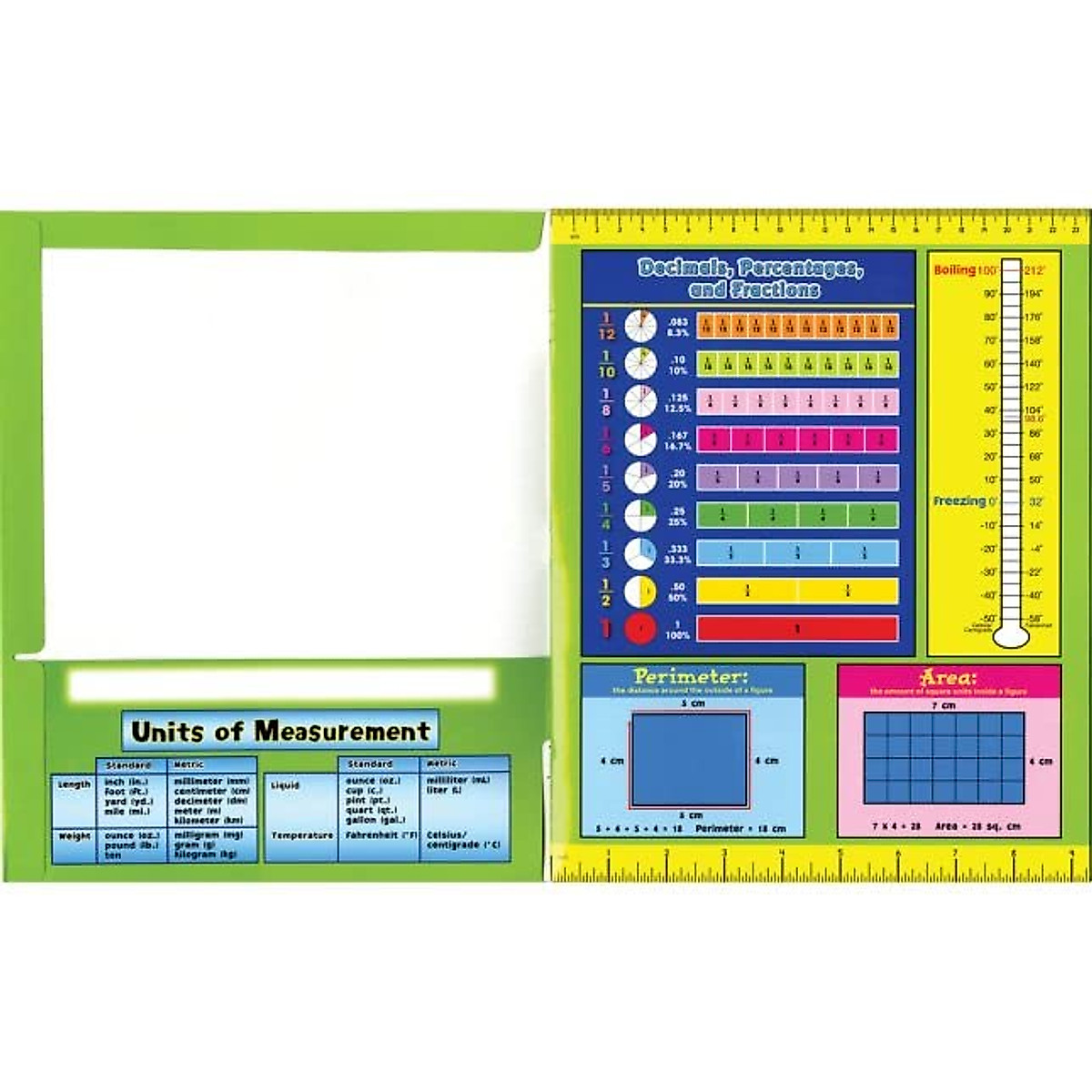Really Good Stuff Intermediate Math Resource 4-Pocket Folders - Set of 12