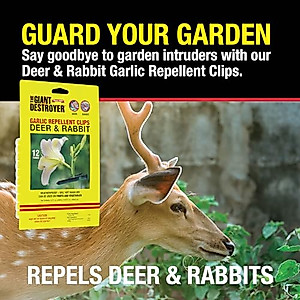 The Giant Destroyer 700 Garlic Deer & Rabbit Repellent, 12 Clips, Green