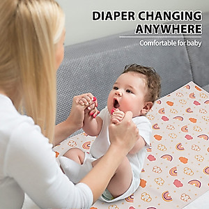 Vegan Leather Baby Changing Mat - Wipeable Portable Changing Pad, Foldable Travel Changing Mat for Baby, Newborns (Rainbow,20"*28")