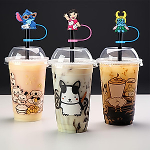 6 PCS Stanley Straw Topper for Stanley Cup 30&40 Oz,Stanley Straw Cover for 10mm Straw,Stitch Stanley Cup Accessories,Cute Straw Cover Cap