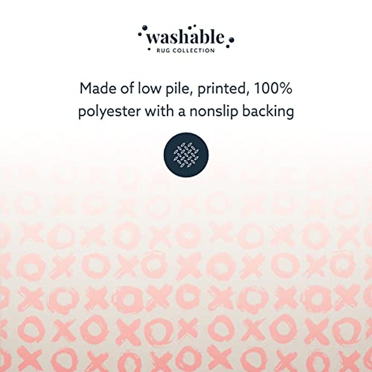 Linon Home Decor Products The Anywhere Washable Rug Boden Ivory & Pink 3' X 5' Accent Rug