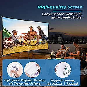 New Upgrade Projector Screen with Stand and Wall Stand, OWLENZ Polyester 100 inch 16:9 4K HD Portable Anti Crease Projection Screen for Home Theater Cinema Indoor Outdoor Movie Video Film Screen