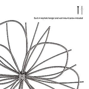 Lavish Home Wall Decor – Metallic Wire Layer Flower Sculpture Contemporary Hanging Accent Art for Living Room, Bedroom or Kitchen (Silver and Gold), 15” L x 1.75” W x 15” H