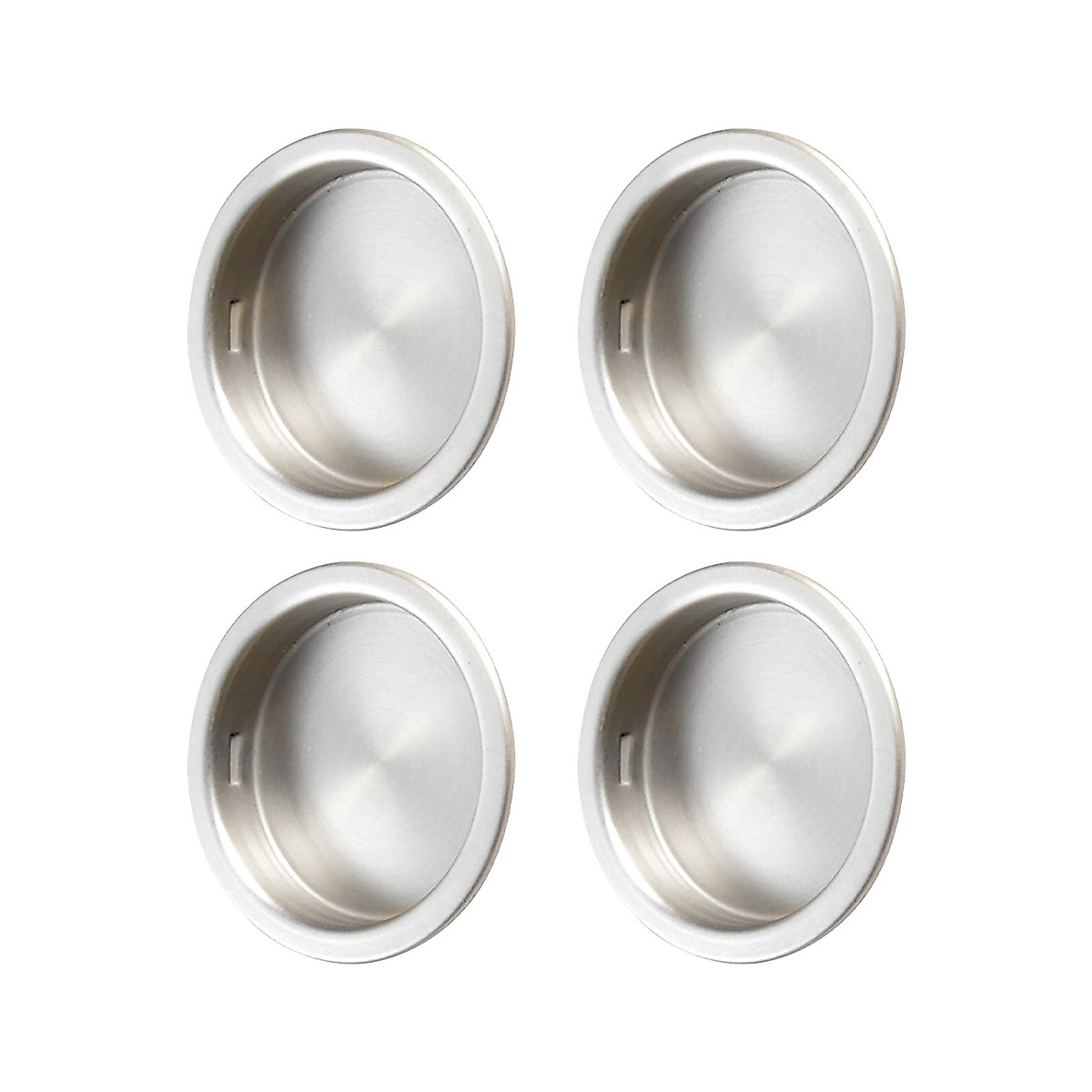 eutectic Collections Closet Door Pull - 4PCS Satin Nickel Snap-in Circular Sliding Pull Out for Pocket Bi-Pass Door Panels, No Nails Needed, 1-3/4" inches