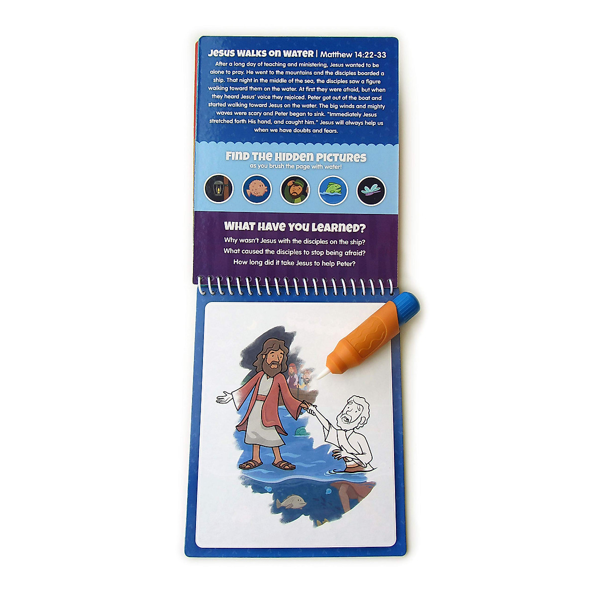 KangaToys Water Reveal Coloring Scripture Book for Kids Ages 3+. New Testament Bible Stories: Preschool, Elementary, Primary, Christian, Religion
