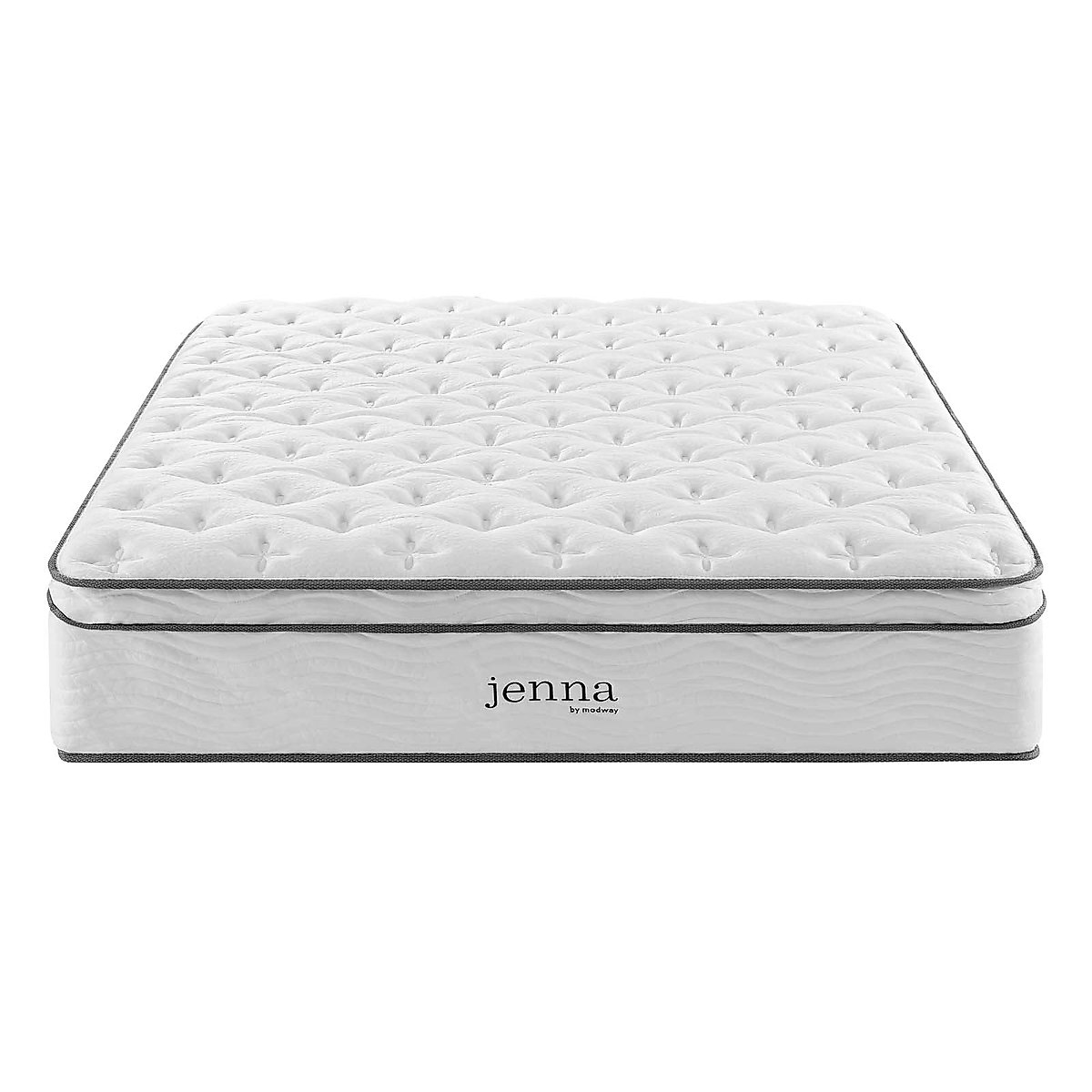 Modway Jenna 14” Innerspring and Memory Foam King Mattress With Individually Encased Coils, White