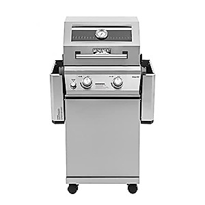 Monument Grills 14633 2-Burner Stainless Steel Liquid Propane Gas Grill with Clear View Lid, LED Controls Mesa 200