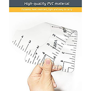 6 Pcs T-Shirt Ruler Guide Alignment Tool to Center Designs T-Shirt for Adult Youth Toddler Infant (Transparent)