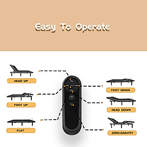 BEARMANOUTDOOR Adjustable Bed Frame Queen,Zero Gravity Electric Bed with Wireless Remote,Queen Adjustable Bed Base,Under Bed Light,Head and Foot Incline,4 USB Ports,Adjustable Heights,Easy Assembly