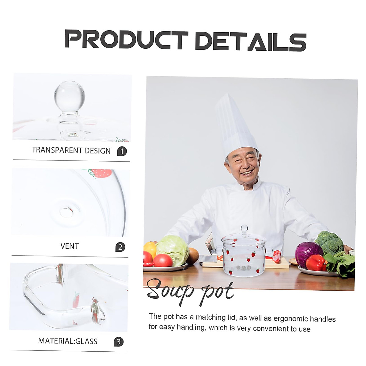 PRETYZOOM Soup Pot Stew Pots with Lids Sauce Pot with Lid Simmer Pot Sauce Pan with Lid Stew Pot - Stockpot with Lid Clear Pans with Lids Saucepan with Lid Stove Glass Household