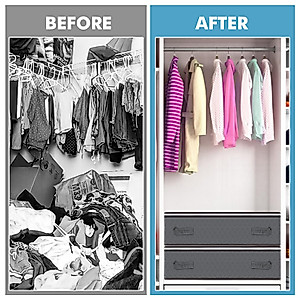 Deep Impact Under Bed Storage Containers, 90L 6 Pack Underbed Storage with Handles, Dual Zippers, & Clear Top, Under The Bed Storage Bins for Clothes, Blankets, Towels, Comforter, Sweaters, Pillows