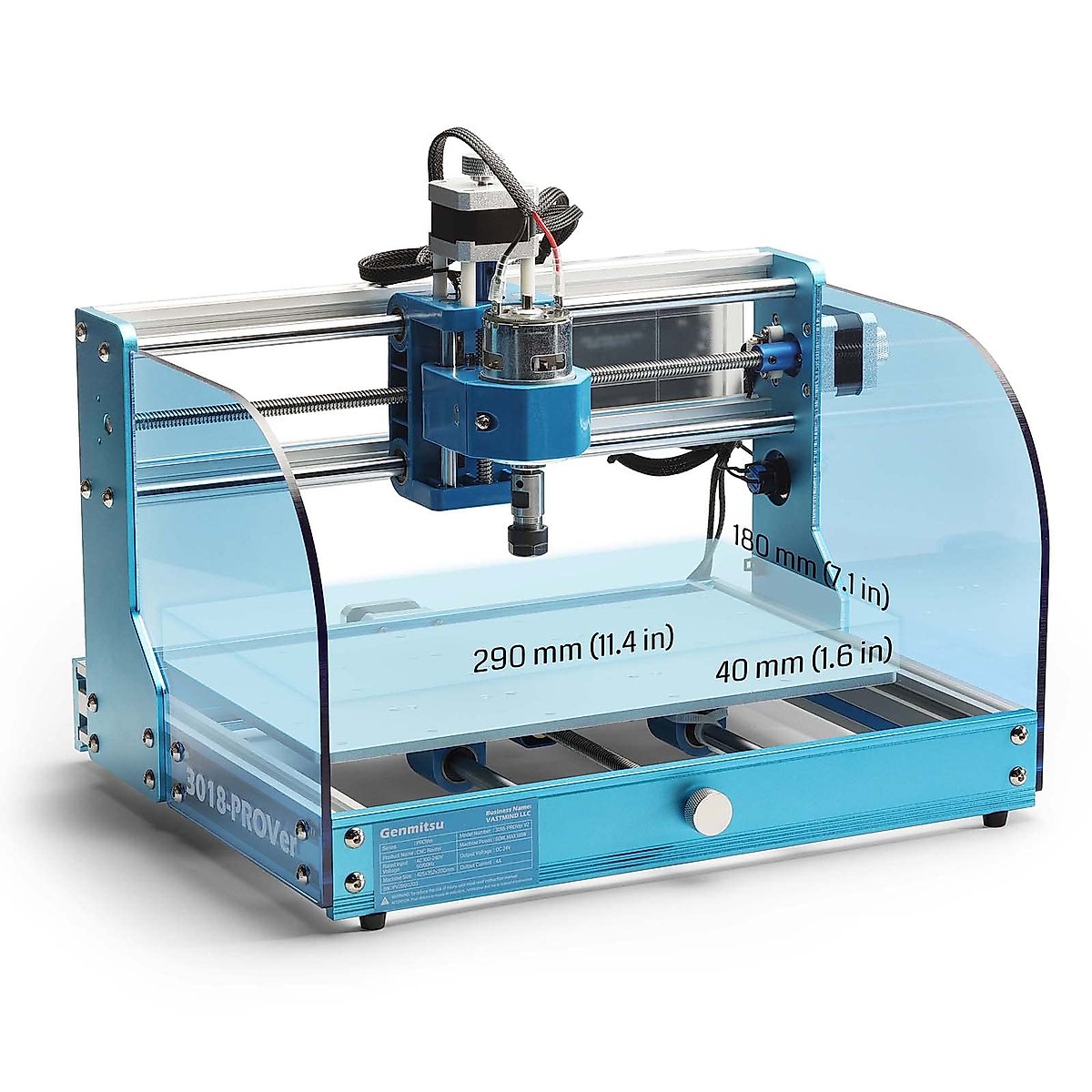 Genmitsu 3018-PROVer V2 Upgraded Desktop CNC Router Machine with GRBL Offline Control, Limit Switches & Emergency-Stop, XYZ Effective Working Area 284 x 180 x 40mm (11.2 x 7.1 x 1.6 inches)