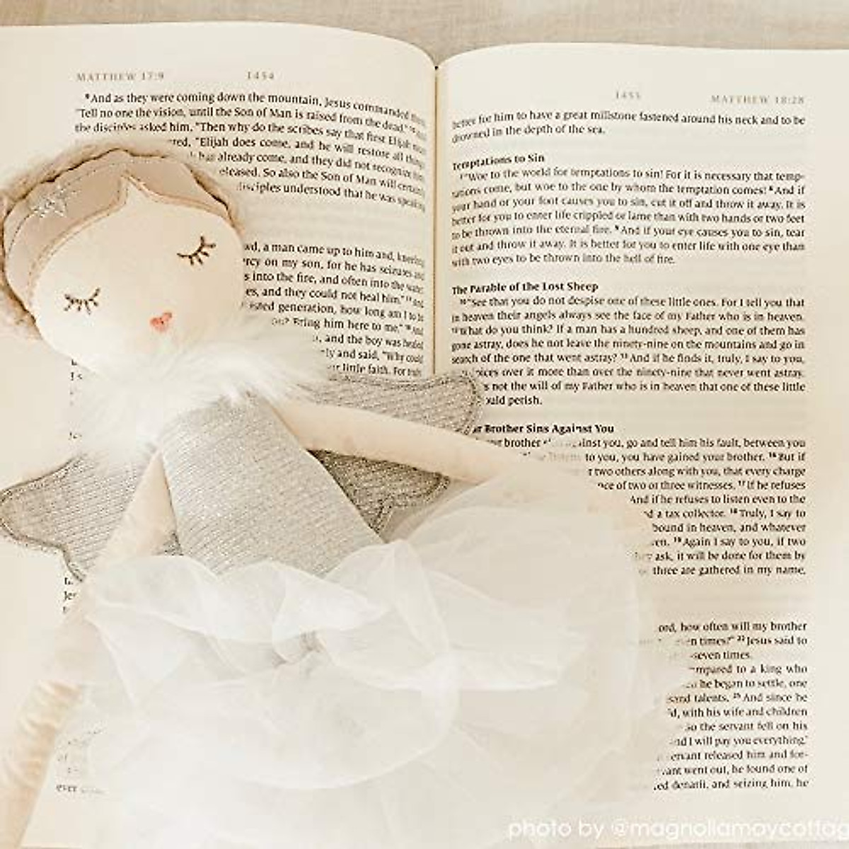 Mon Ami Angel Stuffed Doll - 15", Silver, Soft Elegant Plush Doll for Little Girls, Use as Toy or Room Decor, Great Gift for Kids of All Ages