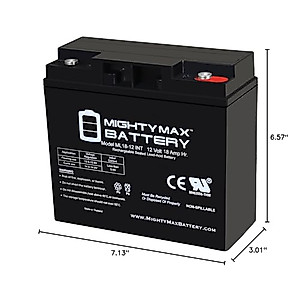 Mighty Max Battery ML18-12INT - 12 Volt 18 AH, Internal Thread (INT) Terminal, Rechargeable SLA AGM Battery