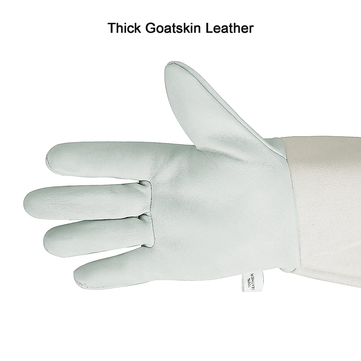 Luwint Leather Long Garden Gloves, Thorn Proof Rose Pruning Elbow Length Gardening Gloves for Men and Women, 1 Pair (L)