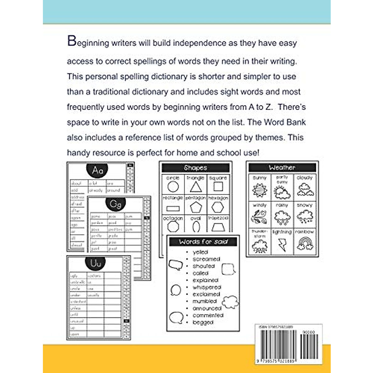 My Spelling Dictionary: for Beginning Writers