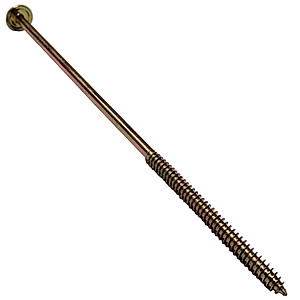 8" - Zinc Coated Rust Resistant Timber Tie - Heavy Duty 1/4" - Hex Head Structural Screw - 5/8" Wide Flange Head with coarse Thread for Secure Hold - Heavy Duty 3/16" Shank for Extra Strength (10)