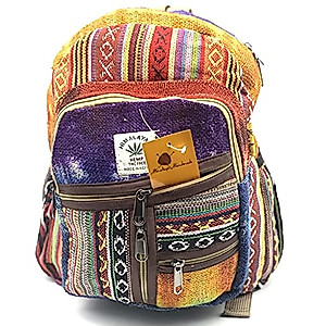 Unique design Himalaya Hemp Backpack Small Backpack Hippie Backpack Festival Backpack Hiking & Tablet Backpack FAIR TRADE Handmade with Love