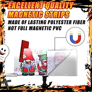 Soaoo 4 Pcs Christmas Winter Thanksgiving Halloween Magnetic Mailbox Covers 18 x 21 Inch Gnomes Letter Box Cover Mailbox Standard Size Wraps for Home Outdoor Garden Yard Decorations