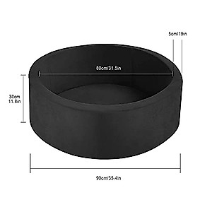 TRENDBOX Foam Ball Pit for Toddlers, 35 inch Soft Baby Ball Pit with Washable Velvet Cover (Balls not Included)-Black