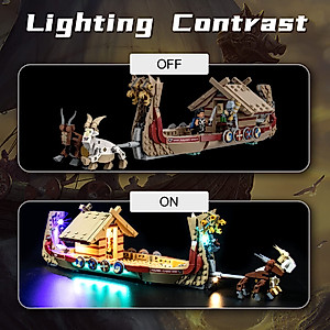 Bourvill LED Lights Kit for Lego 76208 Marvel The Goat Boat - Lights Set Compatible with Lego 76208 Set -Classic Version (Lights Kit without Model)
