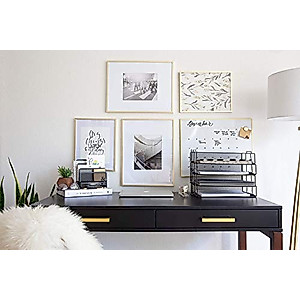 Blu Monaco Desk Organizers and Accessories Stackable Paper Tray - 4 Tier Stackable Letter Trays - Black Metal Mesh File Holder Organizer