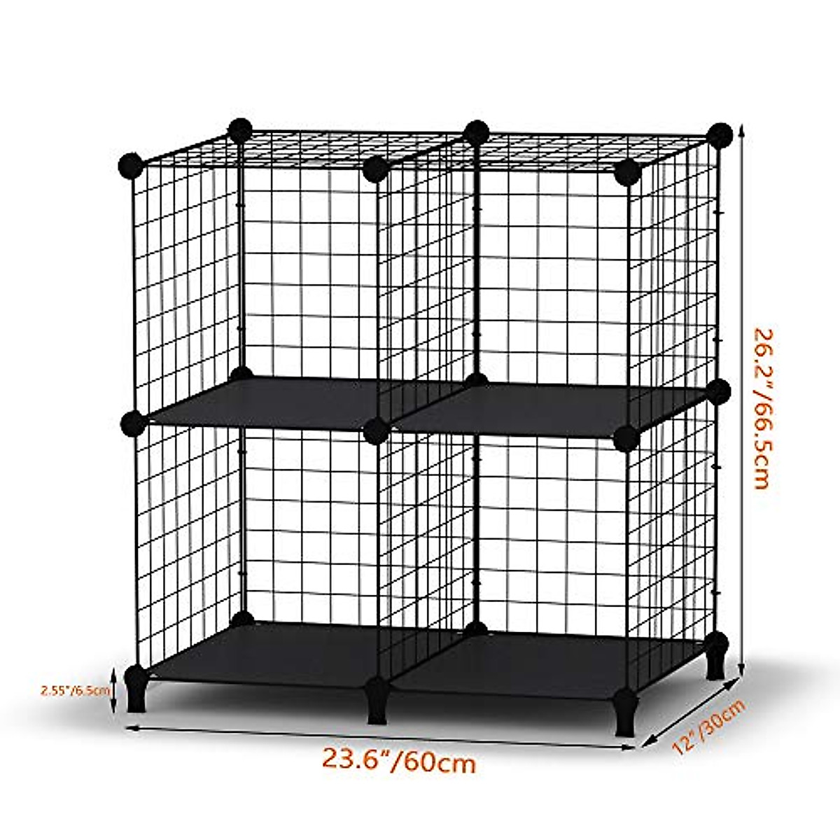 HOMIDEC Wire Cube Storage, Storage Shelves 4 Cube Bookshelf Bookcase Closet Organizer and Storage, Wire Storage Shelves Multi-Use DIY Storage Cube Shelf for Books, Toys, Clothes, Tools