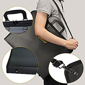 Sports Festival Art Portfolio Case Poster Board Storage Bag with Shoulder Strap 28 x 20.5 Inches Large Print Case for Sketch Drawing, Black