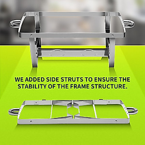 STEELUS 4 Pack Chafing Dish Set with Full Size Food Pan, Stainless Steel Chafer Food Warmer, Complete Set