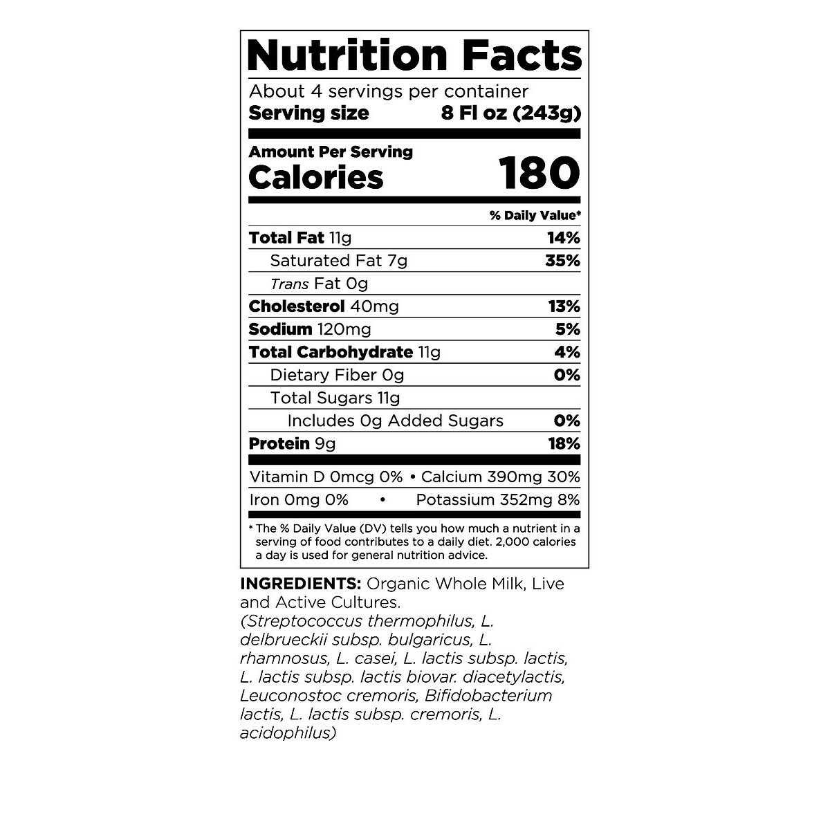 Maple Hill Crea mery, 100% Grass Fed Kefir, Plain, Organic 32 Ounce