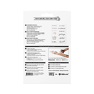 tatton.me Temporary Tattoo Set - 12 Different Designs, 4.1 x 5.8 Inch, Multi-Colored, Non-Toxic, Waterproof, Easy to Apply