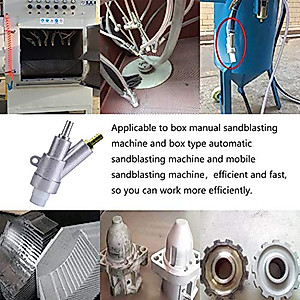 Sand Blaster Gun Boron Carbide Nozzle Air Sandblaster Gun Kits Stainless Steel Spray Gun Sandblasting Gun Rust Dust Remove (8mm Tip)