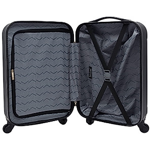 Travelers Club Cosmo Hardside Spinner Luggage, Black, Carry-On 20-Inch