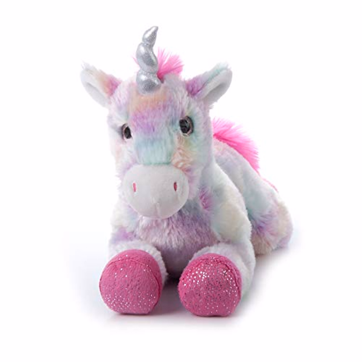 The Petting Zoo, Unicorn Stuffed Animal Plush Toy, Unicorn Gifts for Girls, Pastel Tie Dye Rainbow Unicorn with Silver Sparkly Horn, 14 inches