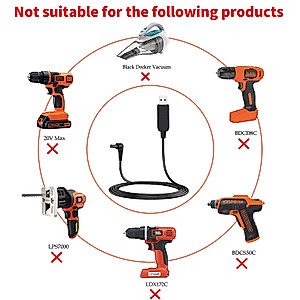 MEROM Charger Cord for Black and Decker Charger LI200 LI3100 BDCS40G BDCS20C GSL35 Cordless Screwdriver Replacement Black+Decker Power Cable