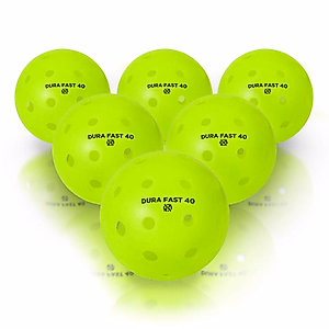 Dura Fast 40 Pickleballs | Outdoor Pickleball Balls Neon or Yellow USAPA Approved and Sanctioned for Tournament Play, Professional Perfomance… (Neon, 6 Pack)
