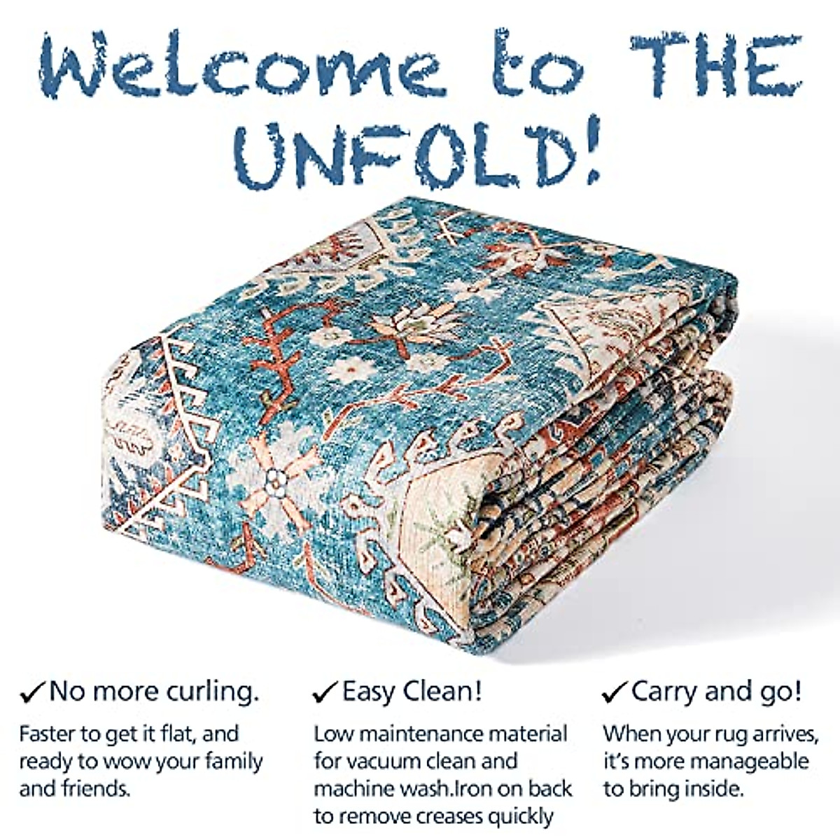 jinchan Area Rug 4x6 Persian Rug Vintage Indoor Carpet Kilim Thin Rug Turquoise Brick Red Multi Overdyed Retro Accent Rug for Kitchen Bathroom Living Room Bedroom Office Dining Room