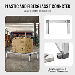 VEVOR Aluminum Dunnage Rack, 36” x 20” Commercial Food Floor Rack, 8” Off The Floor, 1000 lbs Capacity All-Welded Aluminum Storage Rack, for Storage in Restaurants, Kitchens, Garages and Vehicles