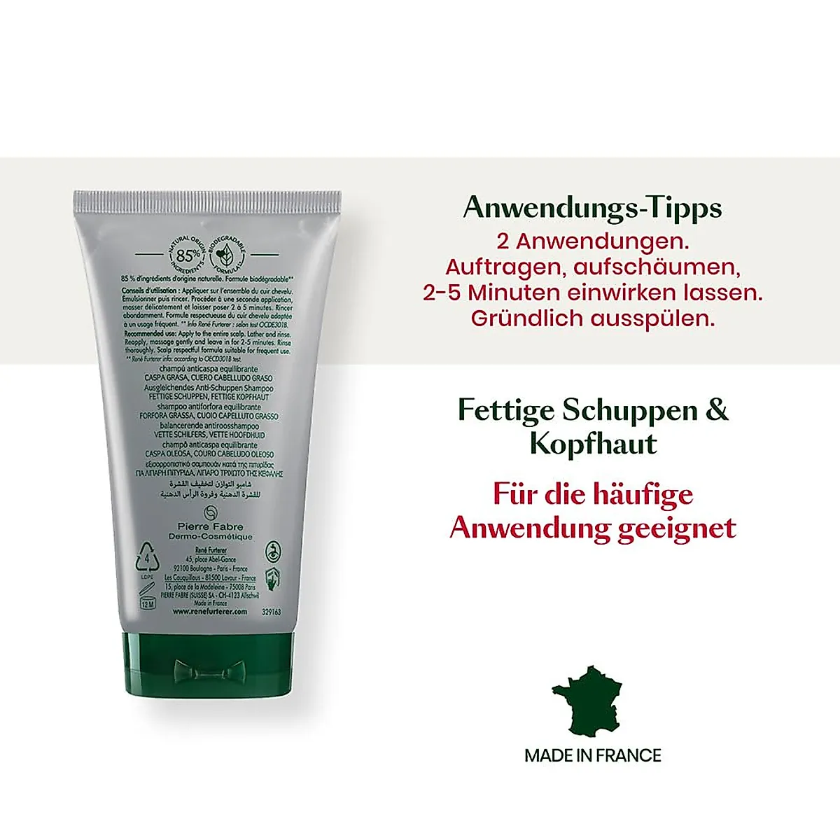 Rene Furterer NEOPUR Scalp Balancing Shampoo - For Oily Scalps Prone to Loose Dandruff - With Wild Ginger & Celery Seed - Dermatologist Tested - 5 fl. oz.